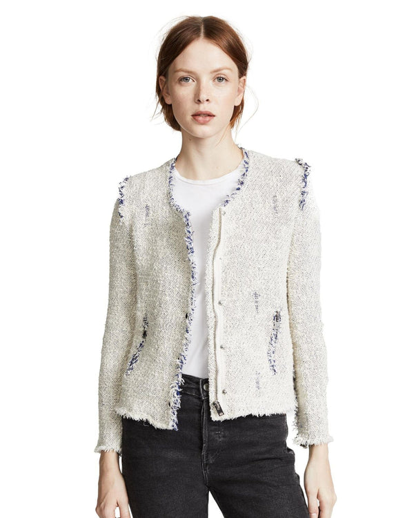 IRO Distressed "Agnette" Tweed Jacket - The Revury