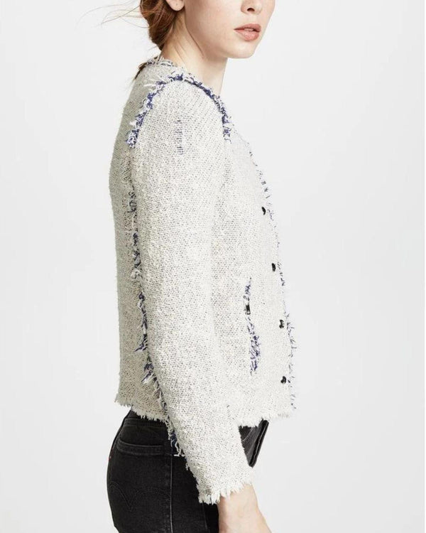 IRO Distressed "Agnette" Tweed Jacket - The Revury