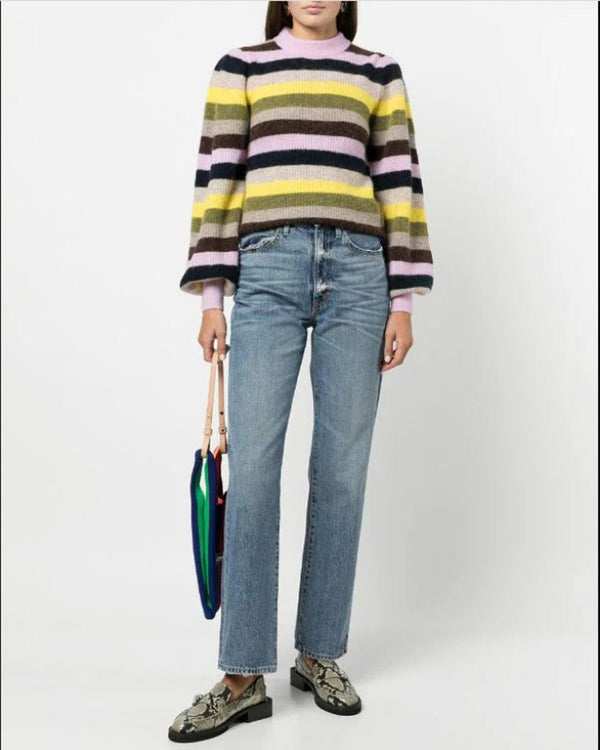 Wool Blend Striped Sweater - The Revury