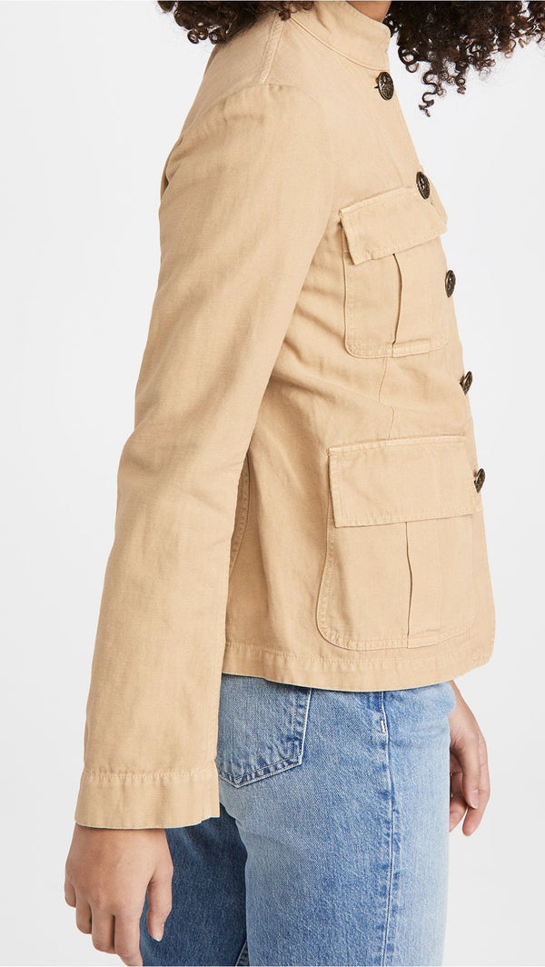 "Cambre" Patch Pocket Military Style Jacket - The Revury